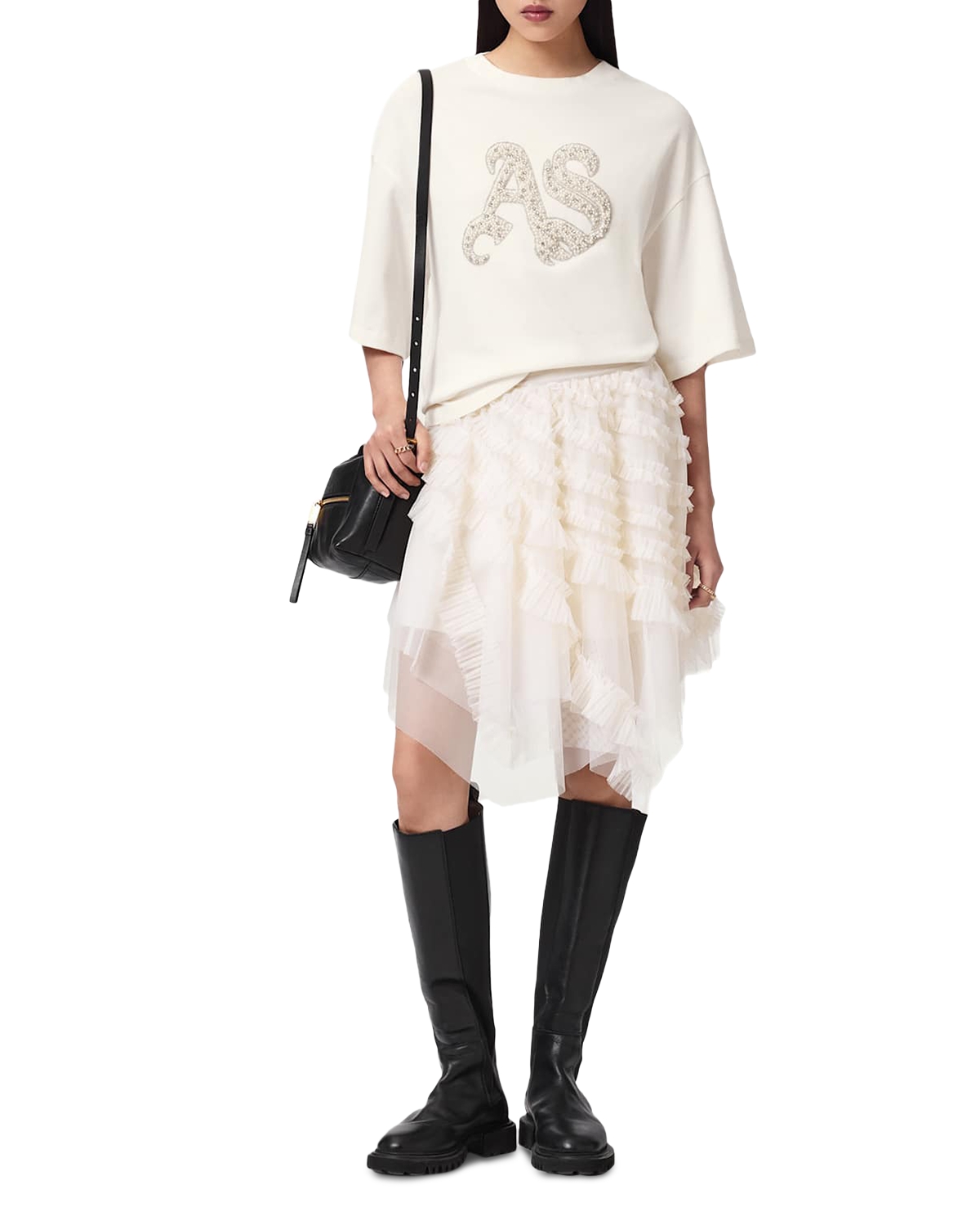 ALLSAINTS Allsaints Icon Amelie Embellished Cotton T-Shirt